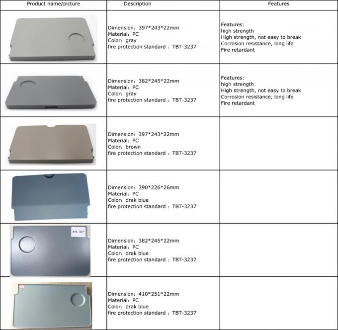 Railway Carriages Plastic Train Seat Table PC Fireproof Corrosion Resistant